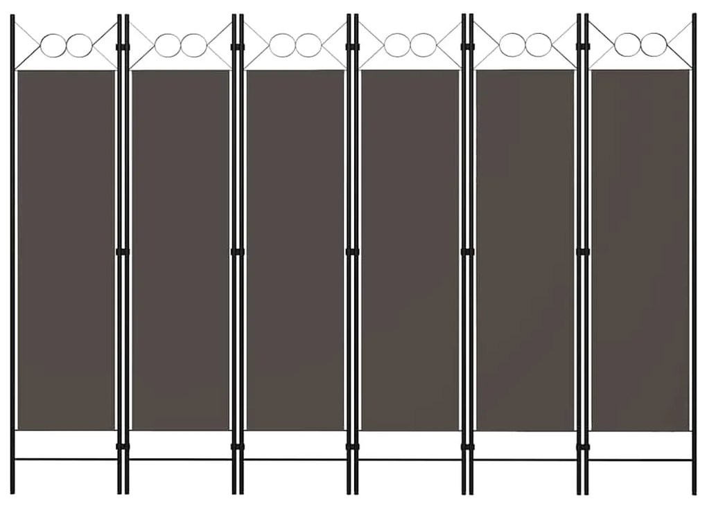 6dílný paraván antracitový 240 x 180 cm 320713