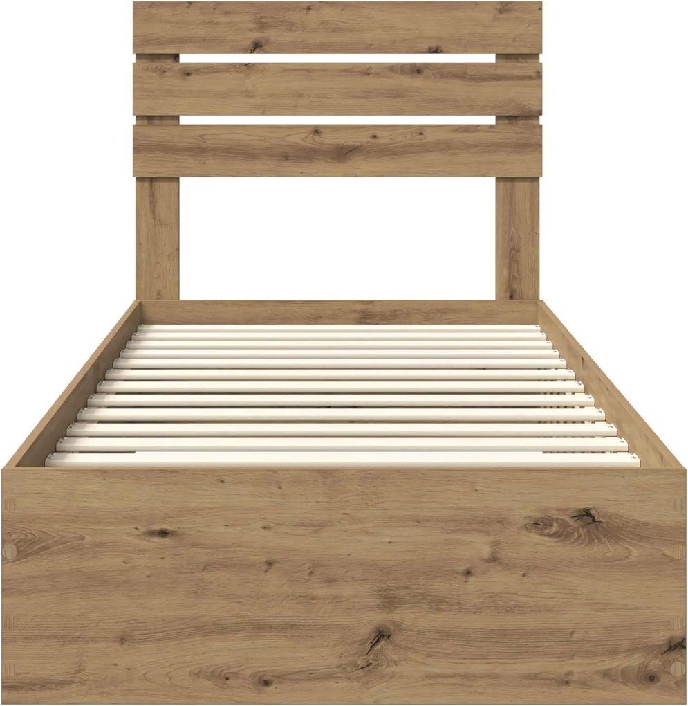 Rám postele s čelo Artisanový dub 100 x 200 cm Kompozitní dřevo 3411682
