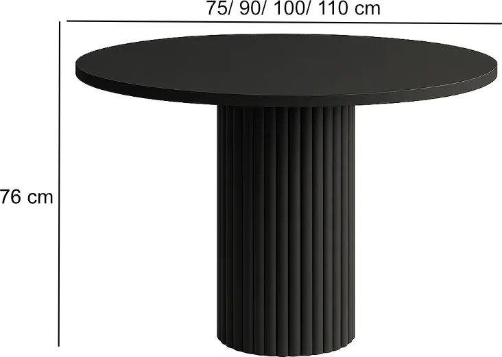NW Kulatý jídelní stůl NESTORIO 4, 110 cm Barva/ dekor: Bílá, Barva nohy stolu: Kašmír