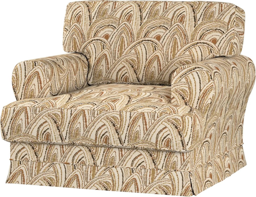 Potah na křeslo IKEA Ekeskog barva béžová látka pletený vzor, vzorované