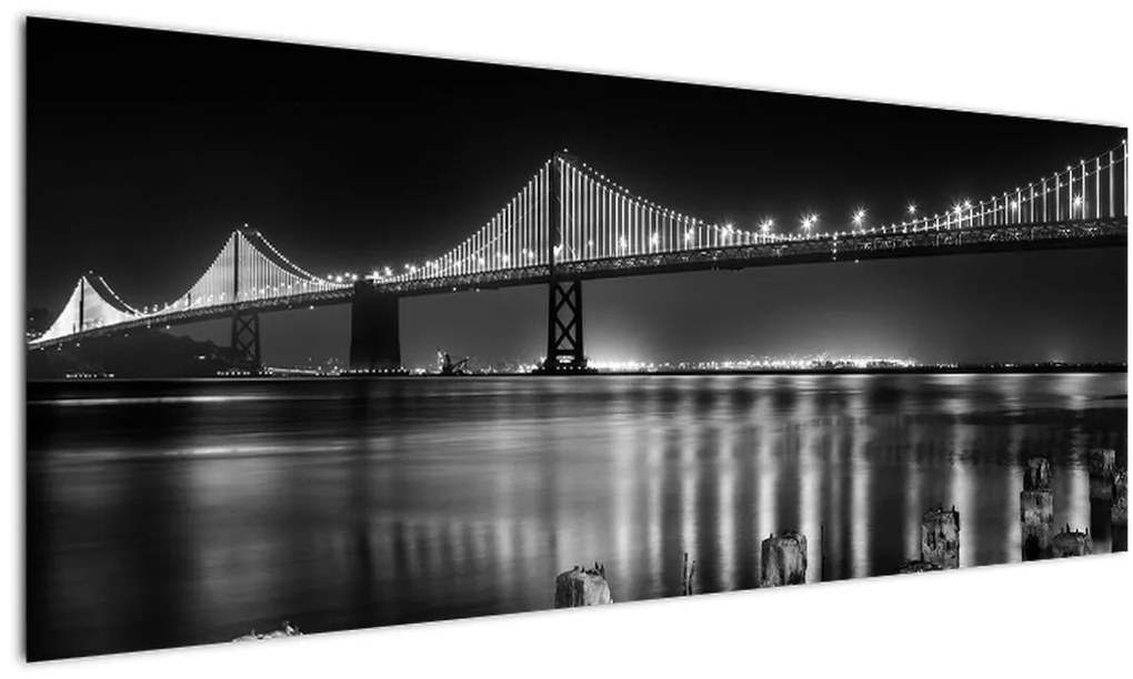 Obraz - Černobílý most (145x58 cm), 40 dalších rozměrů