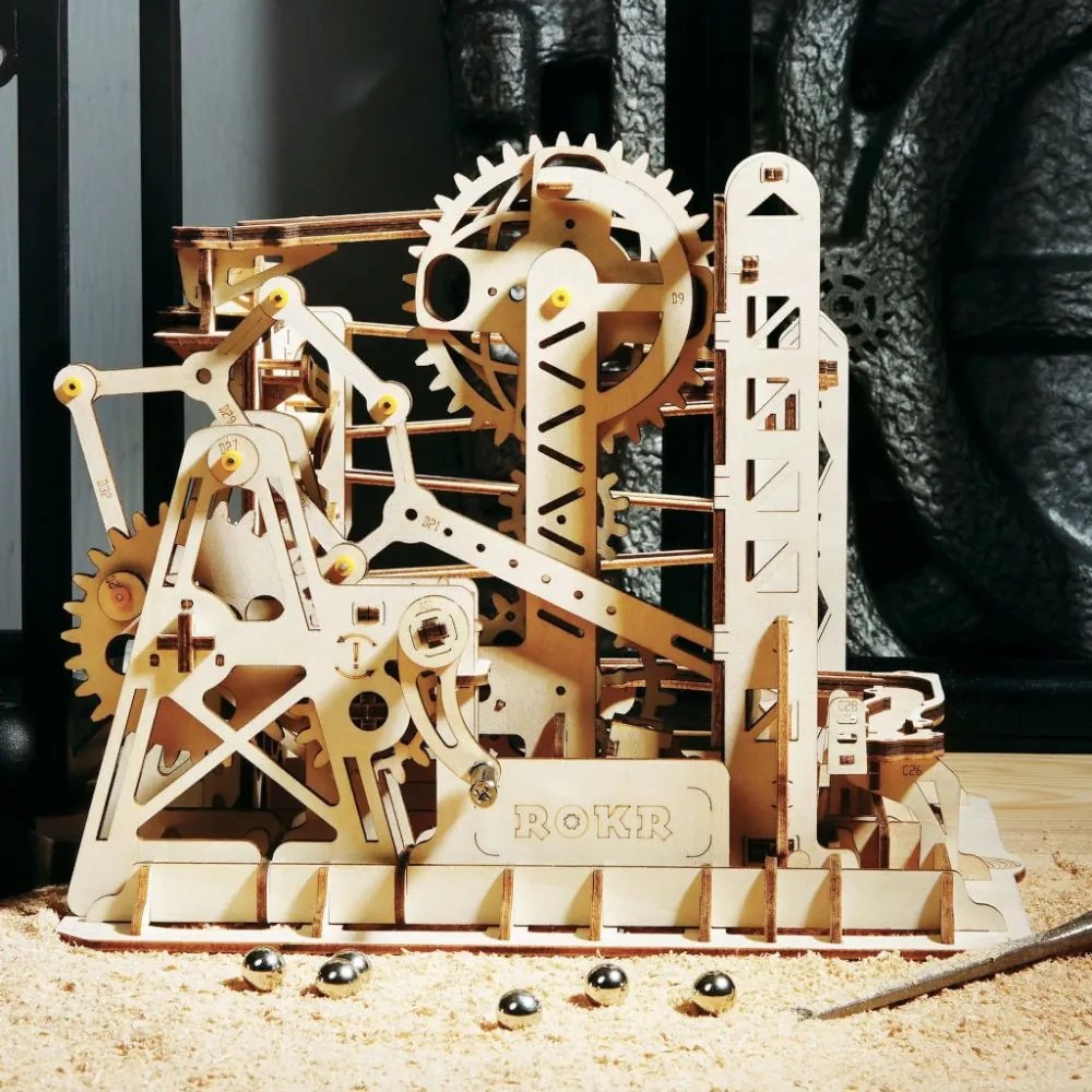 Robotime 3D dřevěné mechanické puzzle Kuličková dráha Marble Explorer 260 ks