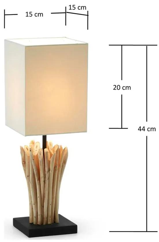 Béžová dřevěná stolní lampa Kave Home Boop