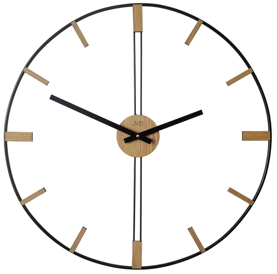 JVD Černo-hnědé designové exkluzivní nástěnné hodiny JVD HJ105