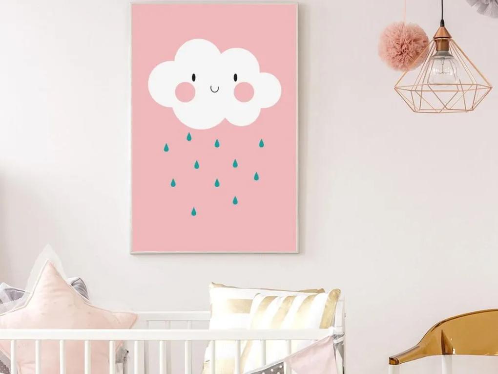 Pastelowe Love Plakát na zeď MRAK do dětského pokoje RŮŽOVÁ Zvolte rozměr: 20 x 30 cm