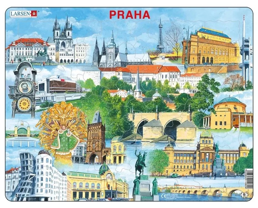 Larsen Vzdělávací puzzle Praha Památky 66 dílků