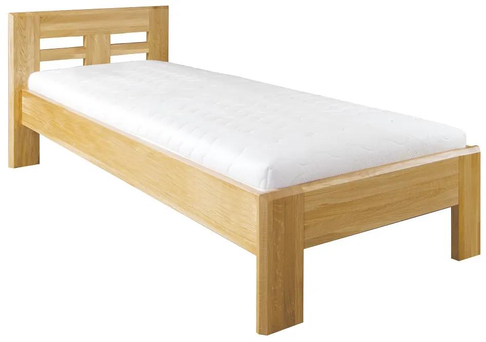 Drewmax LK260 100x200 cm dřevěná postel masiv dub jednolůžko