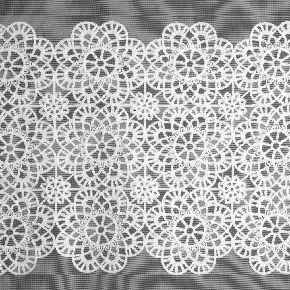 ZÁCLONA NA KROUŽCÍCH AFRODYTA 140X250 CM CM BÍLÁ