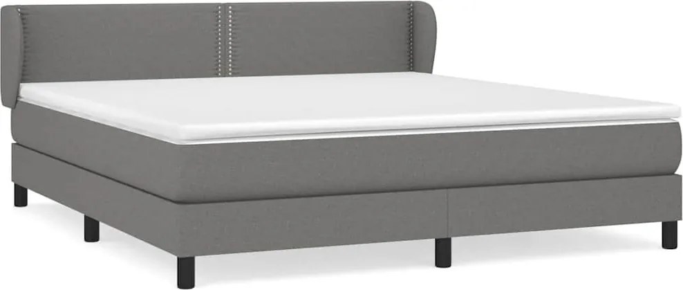 Box spring postel s matrací tmavě šedá 180x200 cm textil 3126182
