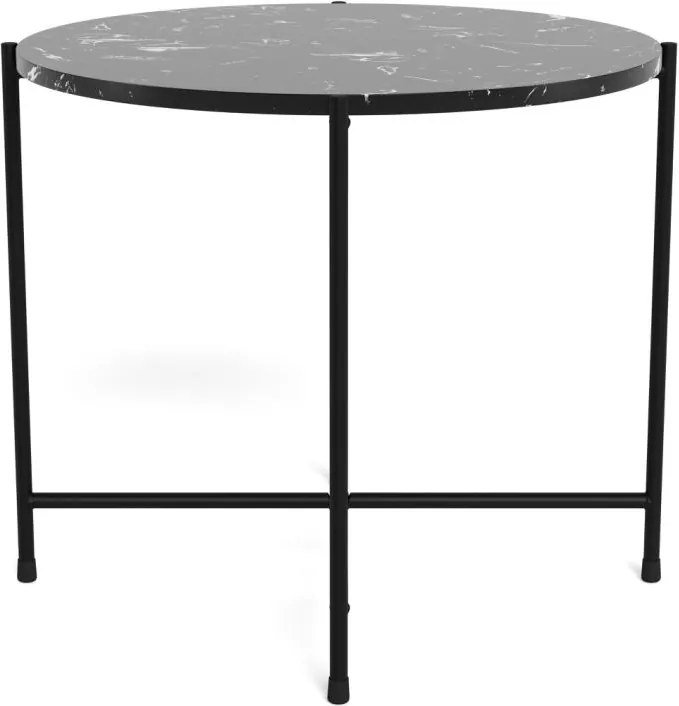 ACTONA Kulatý odkládací stolek AVILA černý ⌀52 cm