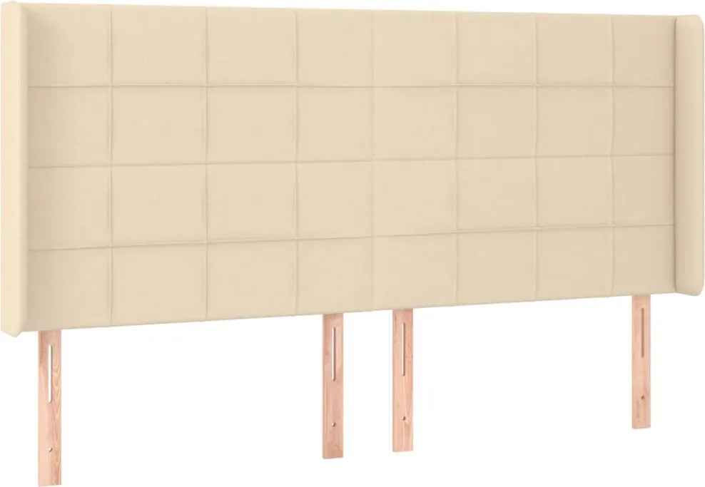 Box spring postel s matrací a LED krémová 200x200 cm textil 3138906