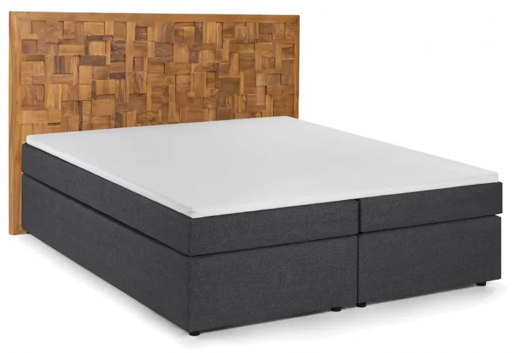 Postel boxspring s teakovým čelem Nebea 180x200