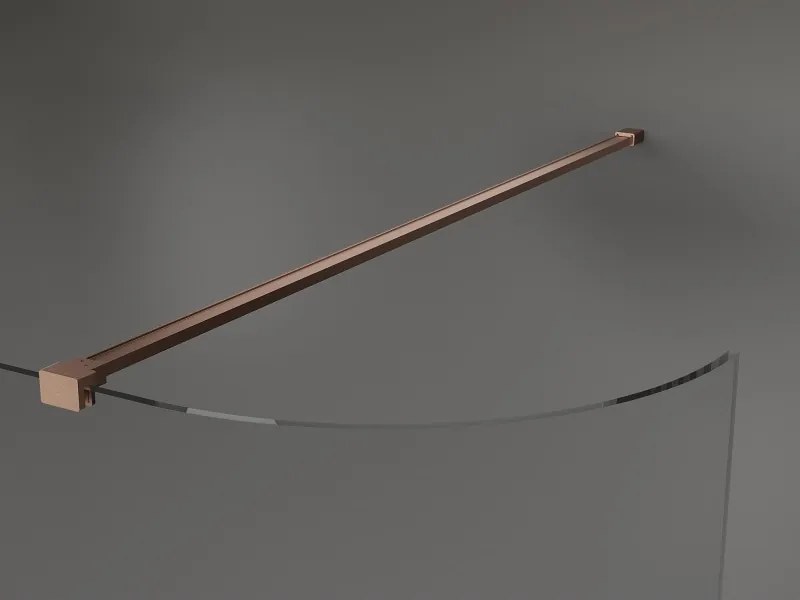 Mexen Kioto, sprchová zástěna Walk-In 80 x 200 cm, 8mm čiré sklo, měděný matný profil, 800-080-101-65-06