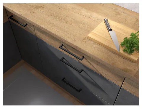 Woodline 50 DK-145 1F Střední kuchyňská skříňka, Barva: dąb lancelot / dark wood