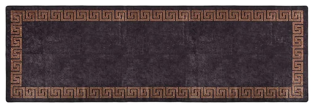 Koberec pratelný 80 x 300 cm černý a zlatý 337929