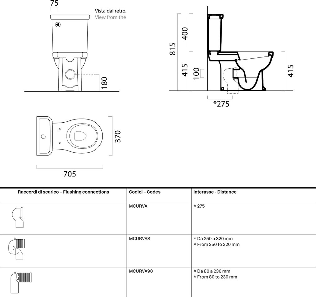 GSI Sapho Classic 871711 WC mísa kombi 37 x 70,5 cm