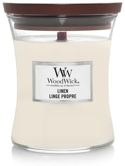 Vonná svíčka WoodWick - Linen 275g/55 - 65 hod