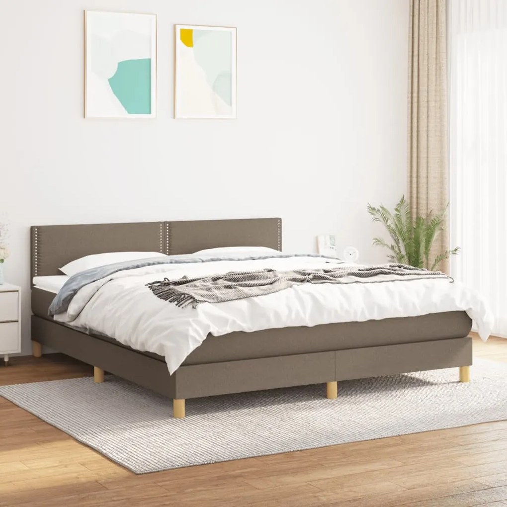 Box spring postel s matrací taupe 180x200 cm textil 3140557