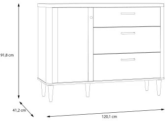 Komoda se zásuvkami VIRO hnědá/béžová