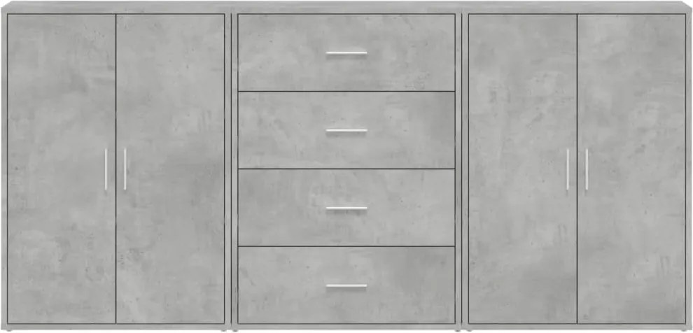 Příborníky 3 ks betonově šedé 60 x 31 x 84 cm kompozitní dřevo 3276577