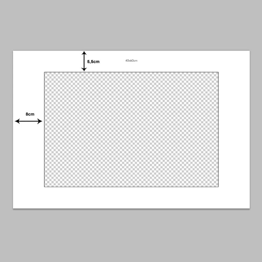 Pasparta do rámů 40x60cm s výsekem na 30x45 Velikost: 40x60cm, výsek: 29x44cm (pro foto 30x45), Barva pasparty: Černá