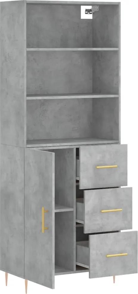 vidaXL Skříň highboard 69,5 x 34 x 180 cm kompozitní dřevo [3189431] Barva: Betonová šedá