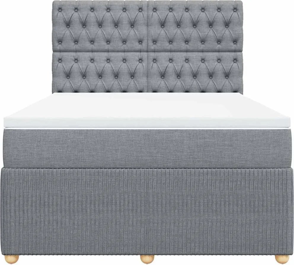 Box spring postel s matrací světle šedá 140 x 200 cm textil 3292086