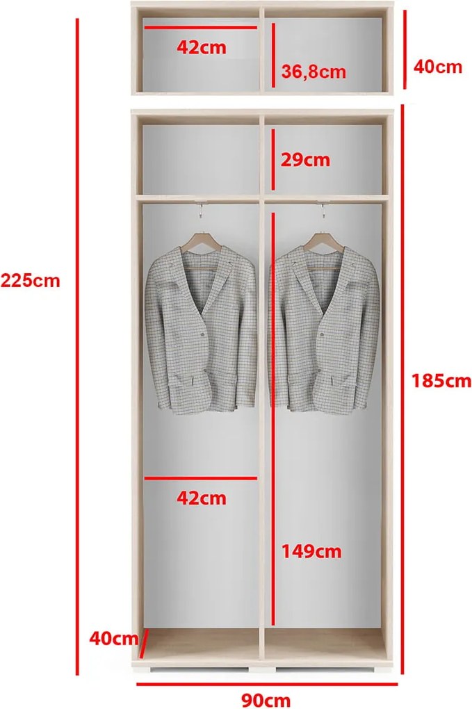 Eka Předsíňová stěna s čalouněnými panely Trinity 33 - Bílá / Světlá béžová 2303