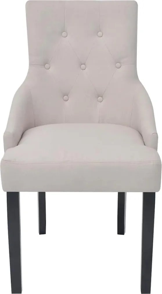 Jídelní židle 2 ks krémově šedé textil 242402