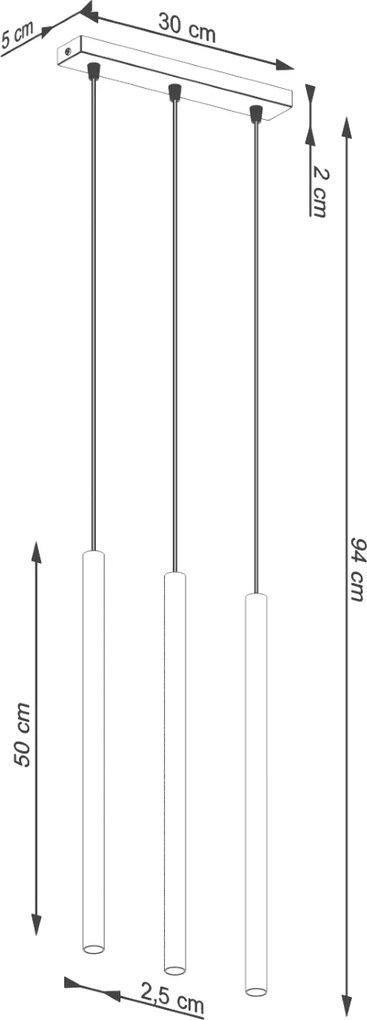 Sollux Lighting Závěsné svítidlo PASTELO 3 červené okrové