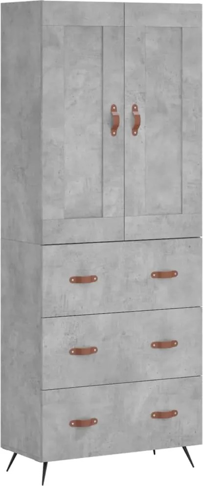 Skříň highboard betonově šedá 69,5x34x180 cm kompozitní dřevo 3199725