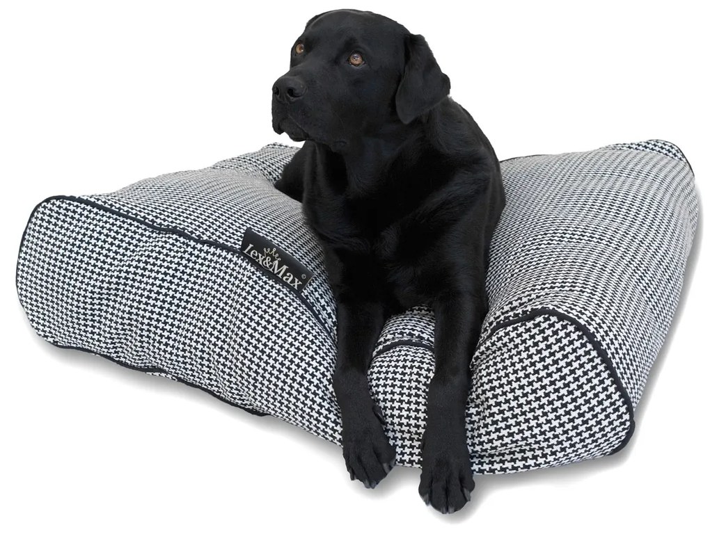 Lex & Max Luxusní potah na pelíšek pro psa Lex & Max Amalia 90 x 60 cm | béžovo-černý