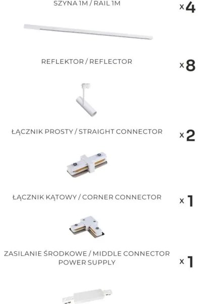 Zuma Line 3587 - Bodové svítidlo v lištovém systému LISA 8xGU10/35W/230V bílá