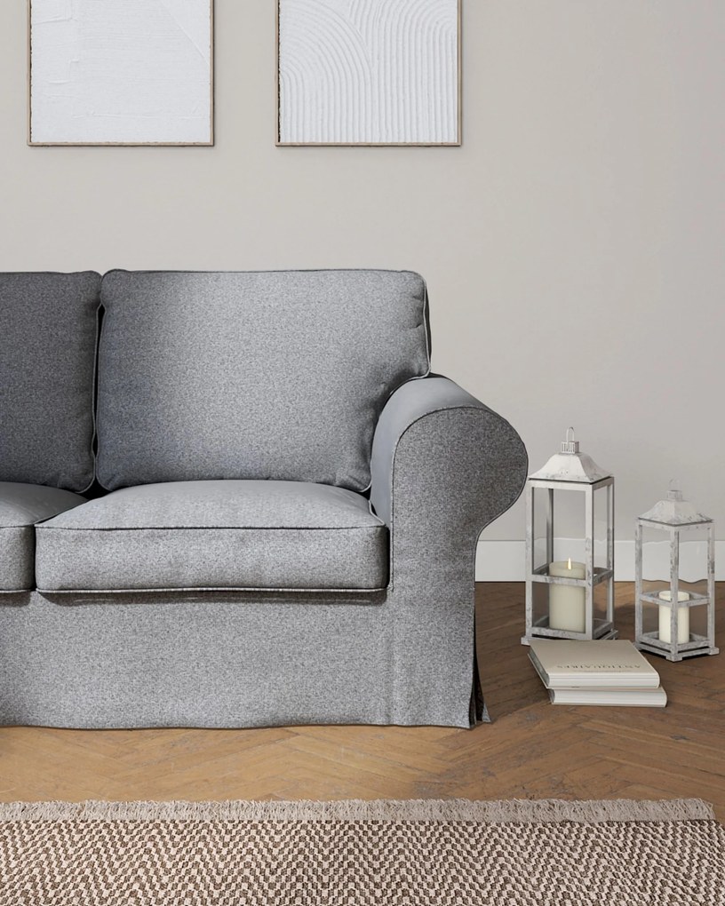 Potah na pohovku IKEA Ektorp 2-místná rozkládací NOVÝ MODEL 2012 barva šedá látka pletený vzor