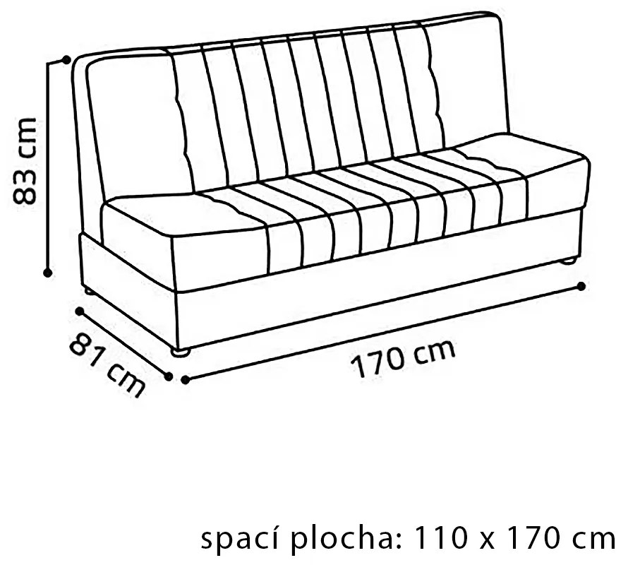 Pohovka DIANA MINI | 170 cm | rozkládací + úložný prostor | VÝBĚR TKANIN