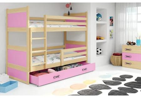 Dětská patrová postel RICO 190x80 cm Borovice Ružové