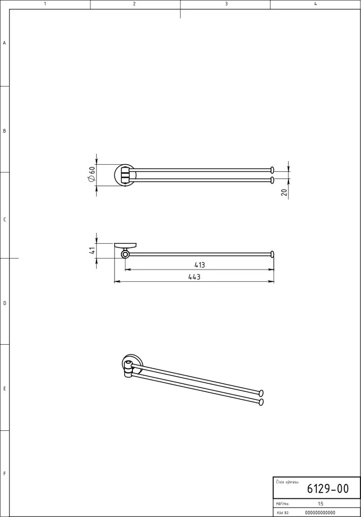 Novaservis - Dvouramenný držák ručníků Metalia 1 chrom, 6129,0