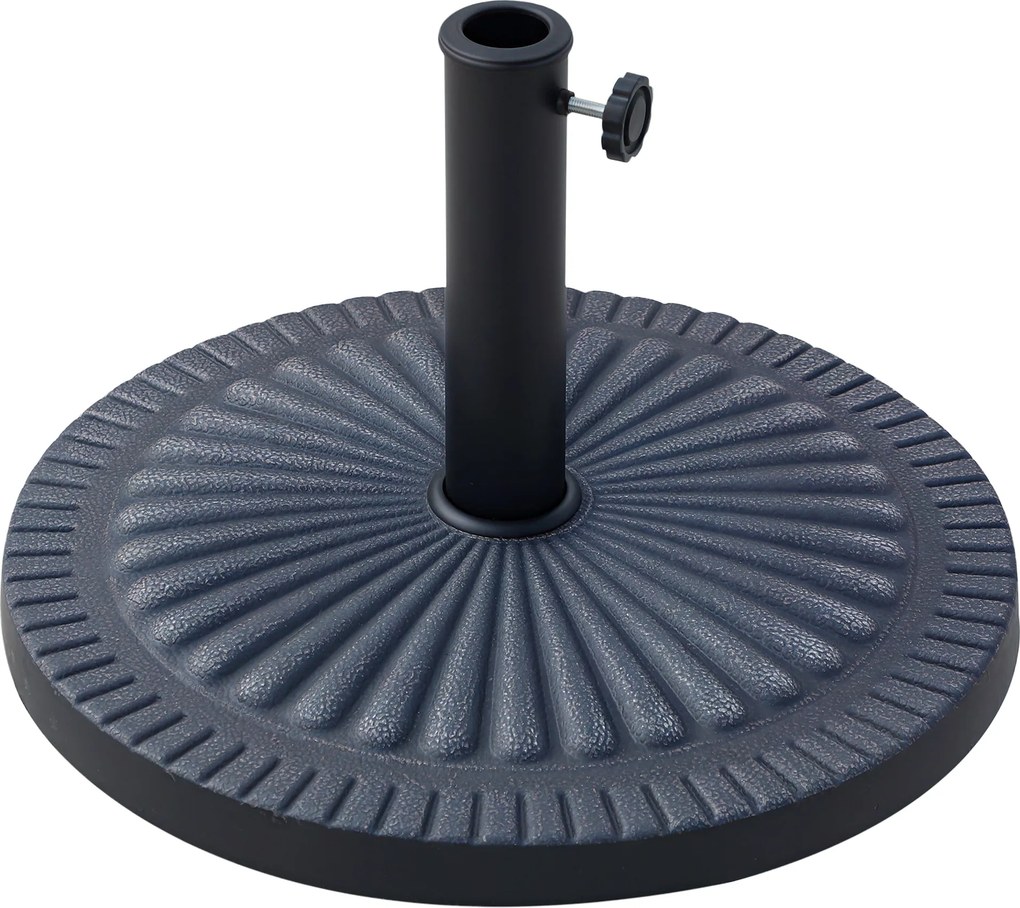 Základna pro slunečník Outsunny průměr 3,8-4,8 cm s květinovým motivem a knoflíkem, hmotnost 15 kg, zahradní pryskyřice 49x32 cm | Aosom