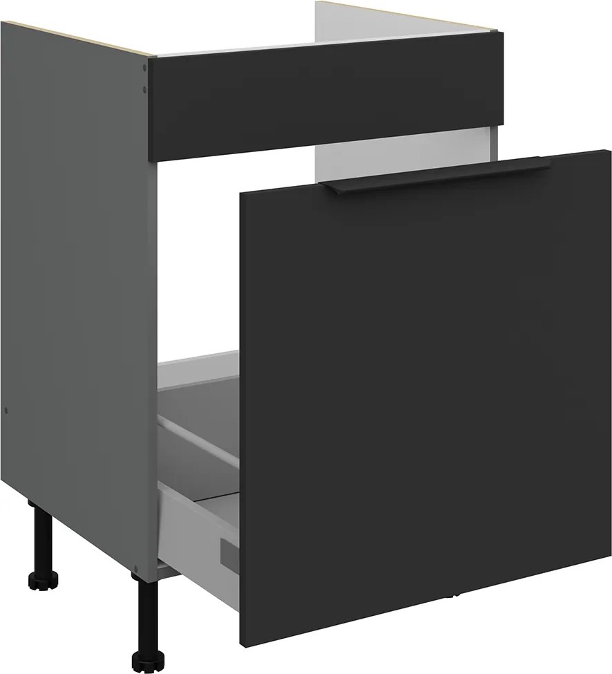 Kuchyňská linka ARIA ab | 300 cm | UNI dvířka | EXTRA VYSOKÁ | ANTIFINGER povrch | antracit/černá