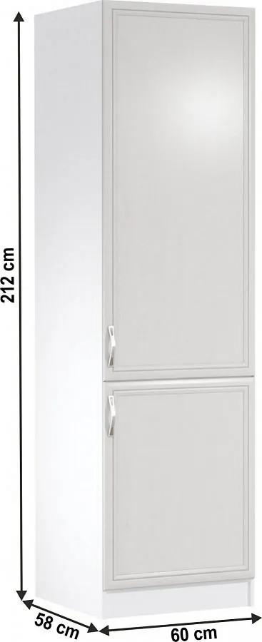 Tempo Kondela Vysoká skříň SICILIA D60ZL pro vestavnou lednici, pravá, bíla/sosna Andersen