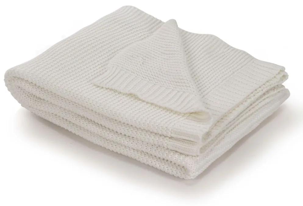 Pletená bavlněná deka - našedlá | 130x171 cm