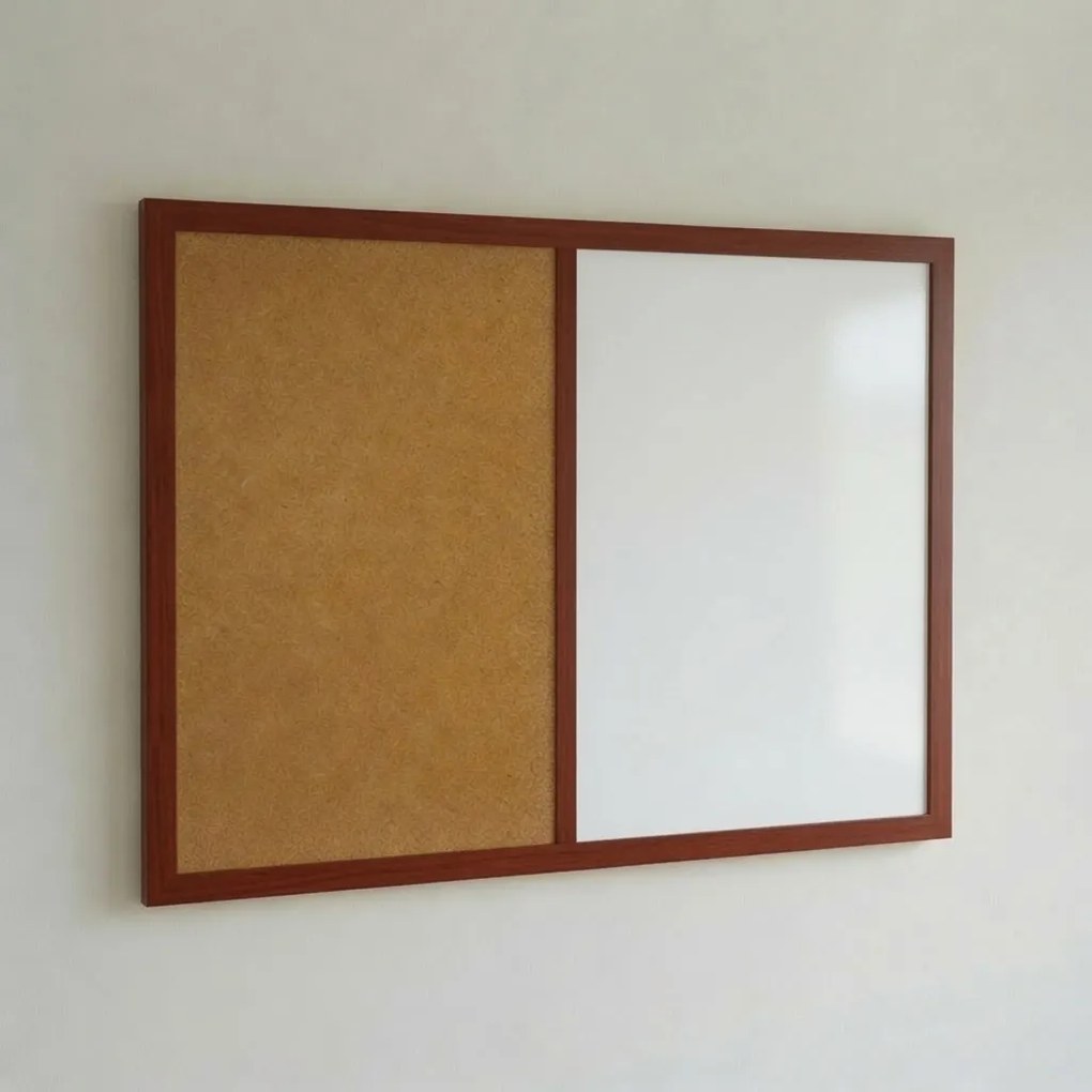 Toptabule.sk Kombinovaná tabule bílá v dřevěném rámu NATURE LINE Mahagón 120x90 cm