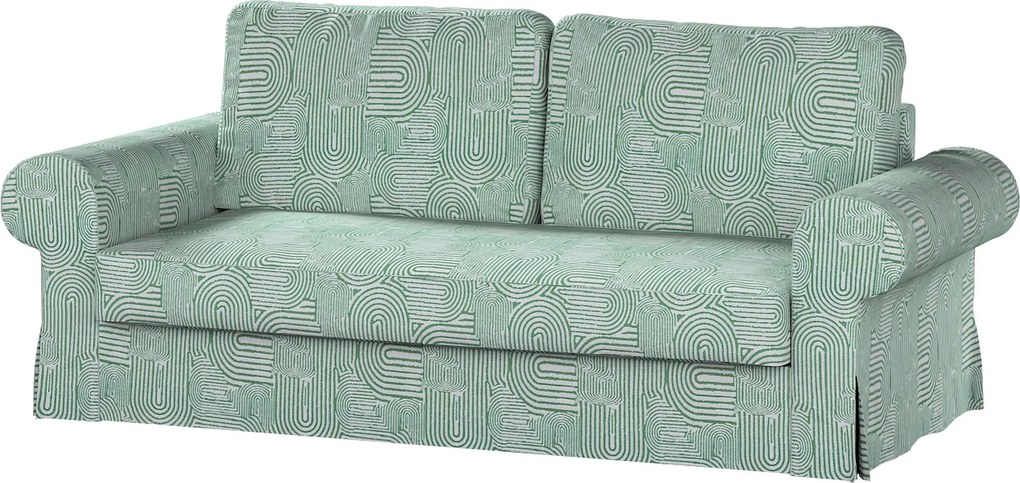 Potah na pohovku IKEA Backabro,  3-místná, rozkládací barva zelená látka pletený vzor, vzorované