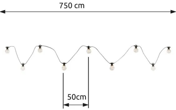 Globo 34090N - LED Venkovní dekorační řetěz ALMAGA 10xLED/0,27W/230V 7,5 m IP44