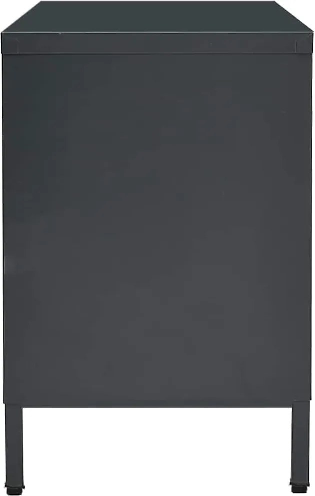 TV stolek antracitový 105 x 35 x 52 cm ocel a sklo 336060