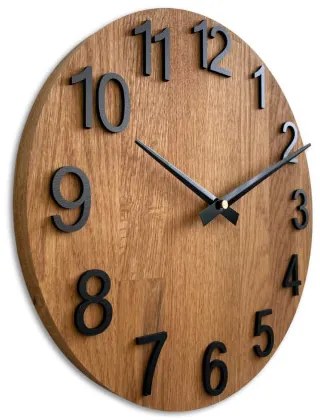 Dubové hodiny na zeď s velkými číslicemi I SENTOP MAS017-3072-black-hands