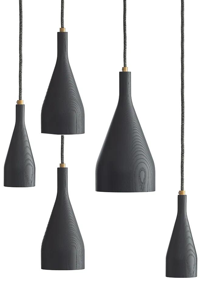 Dřevěné designové svítidlo Timber Chandelier 5 Dekor: Černé jasanové dřevo
