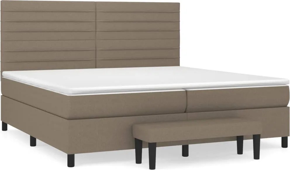 Box spring postel s matrací taupe 200x200 cm textil 3136705
