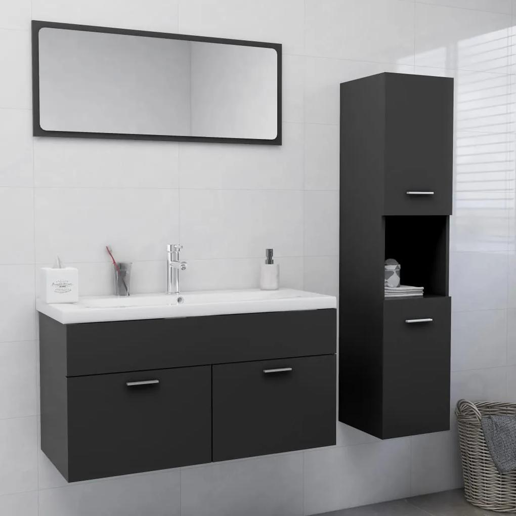 3071155 vidaXL Set koupelnového nábytku šedý dřevotříska