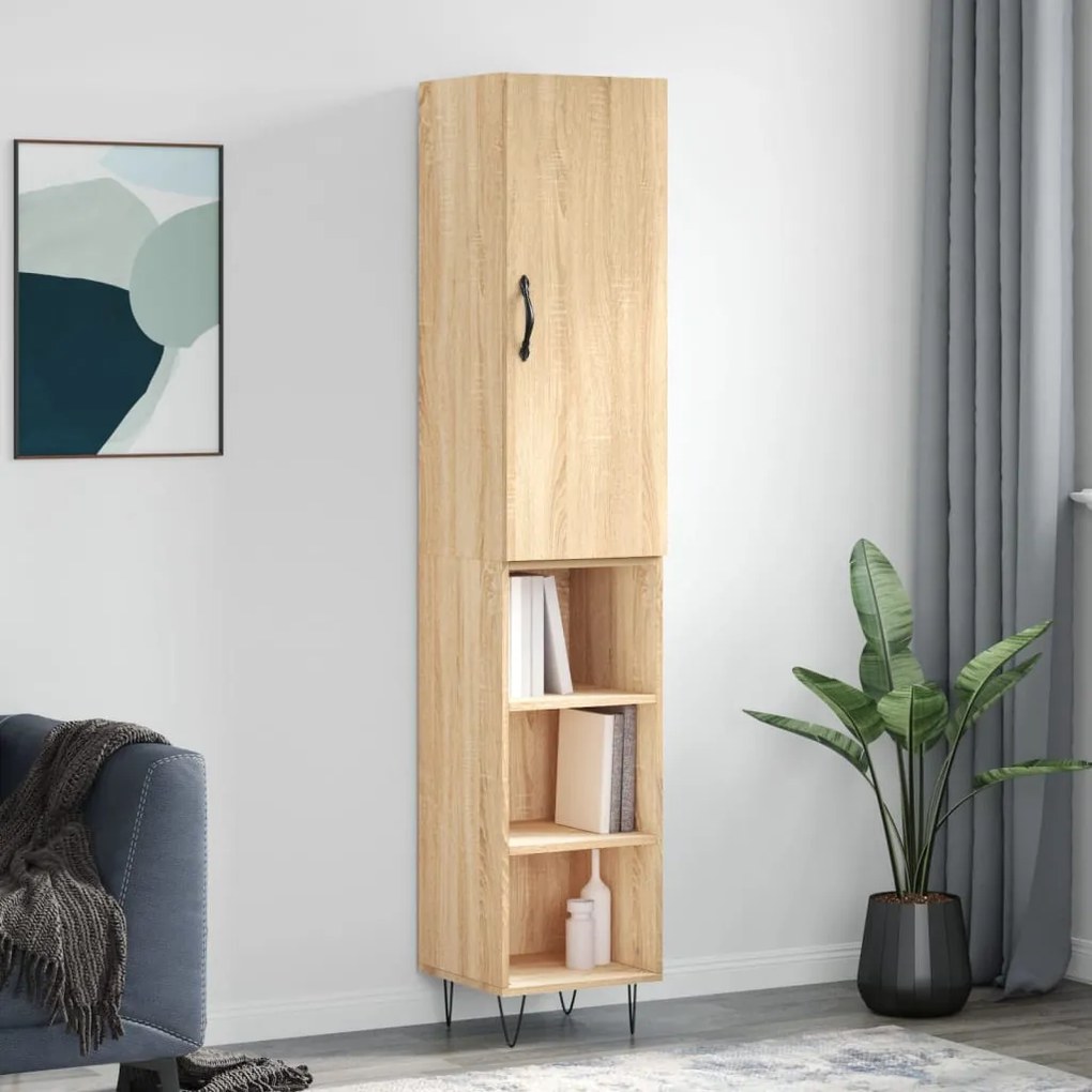 Skříň highboard dub sonoma 34,5 x 34 x 180 cm kompozitní dřevo 3199012